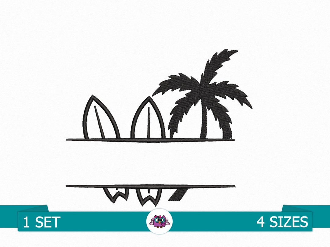 Surf Frame Split - Embroidery Design Machine - Surf Design - Summer ...