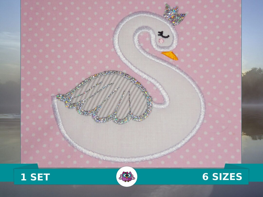 Swan Applique Digital Embroidery Machine Embroidery Pattern Spring ...