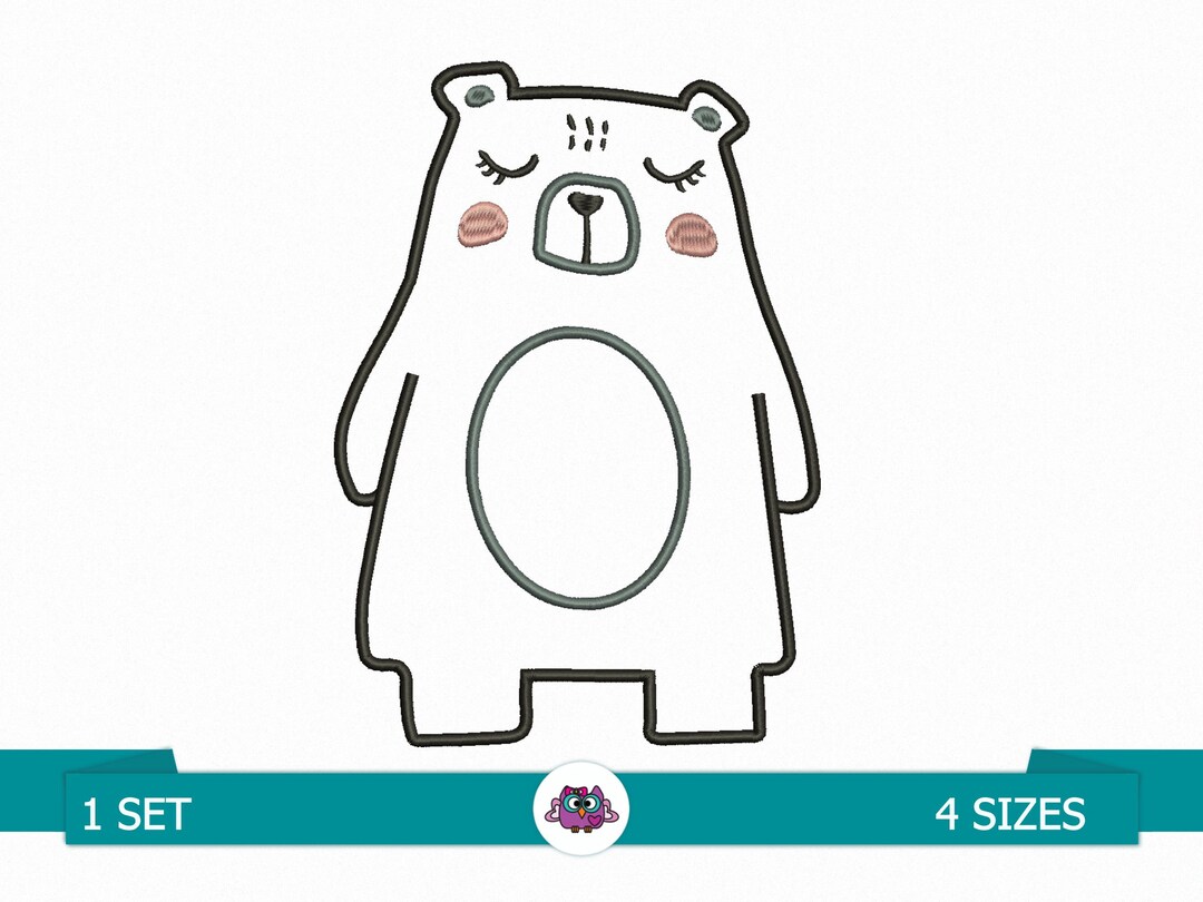 Bear - Appliqué - Digital Embroidery File - Bear Embroidery - Children ...