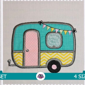 Camper Appliqué - Digital Embroidery Machine Embroidery - Camping ...