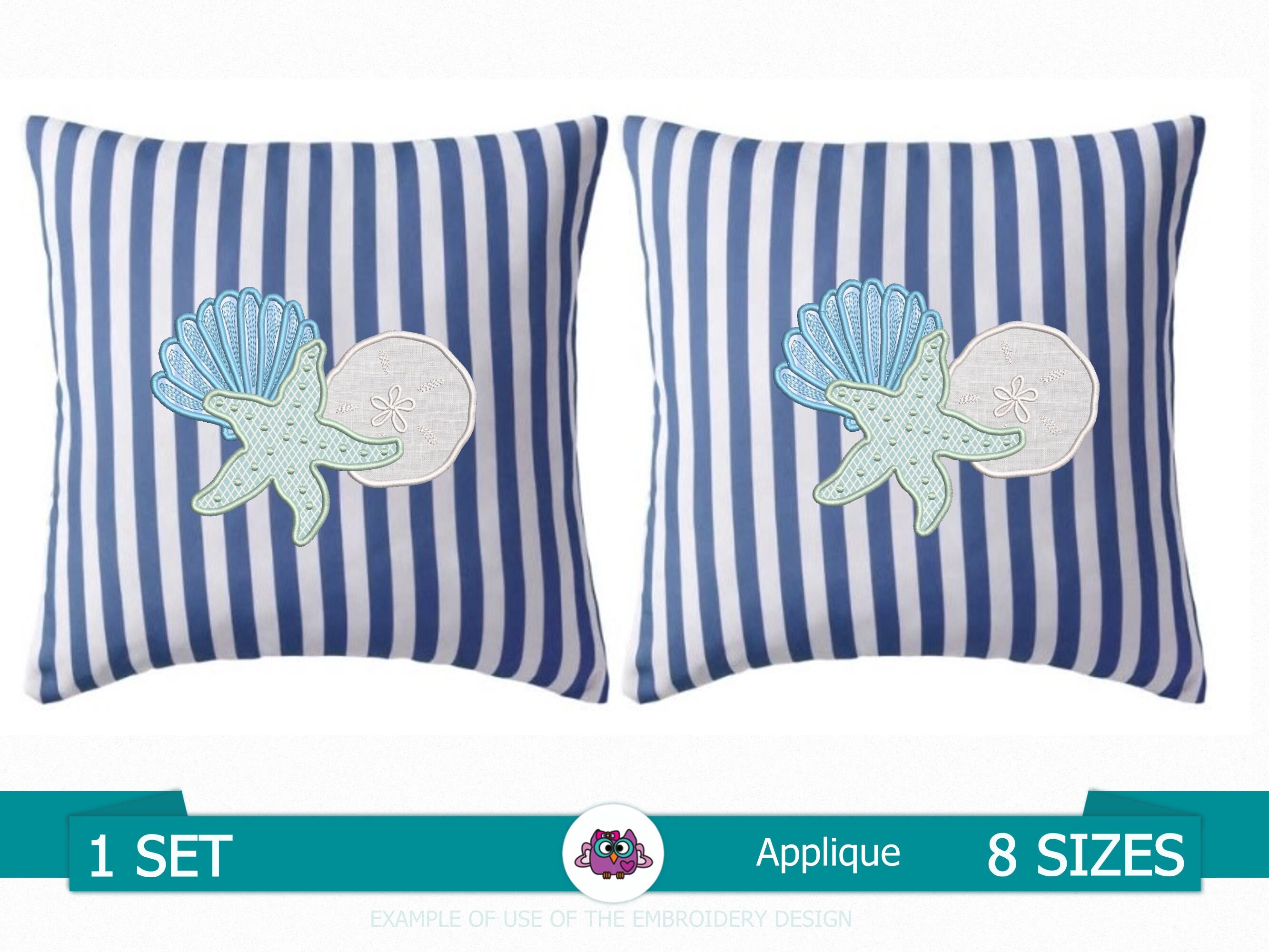 Starfish and Shell Applique Embroidery Design Starfish and - Etsy