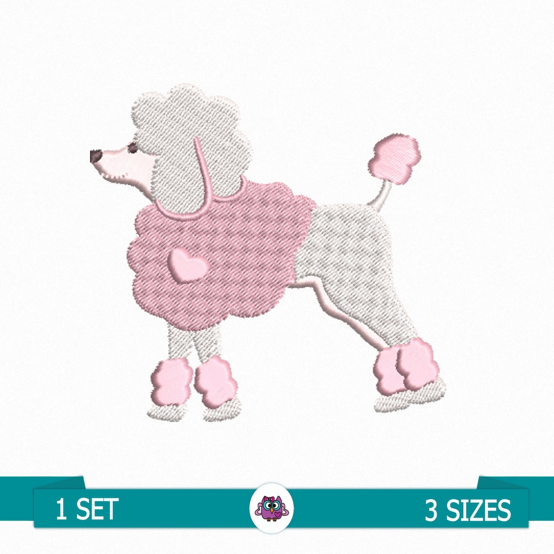 Poodle Embroidery Design - Digital Embroidery File - Dog Embroidery ...