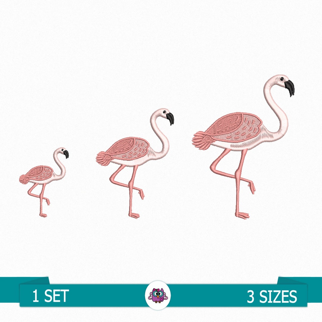 Flamingo Embroidery - Design Machine Embroidery - Pink Flamingo ...