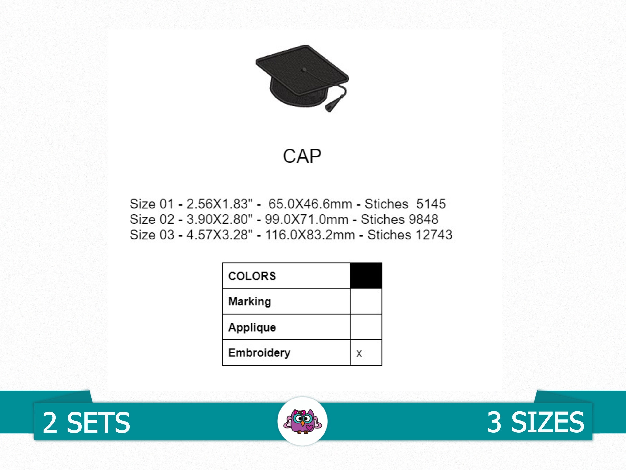 Graduation Machine Embroidery Design Cap and Diploma - Etsy UK