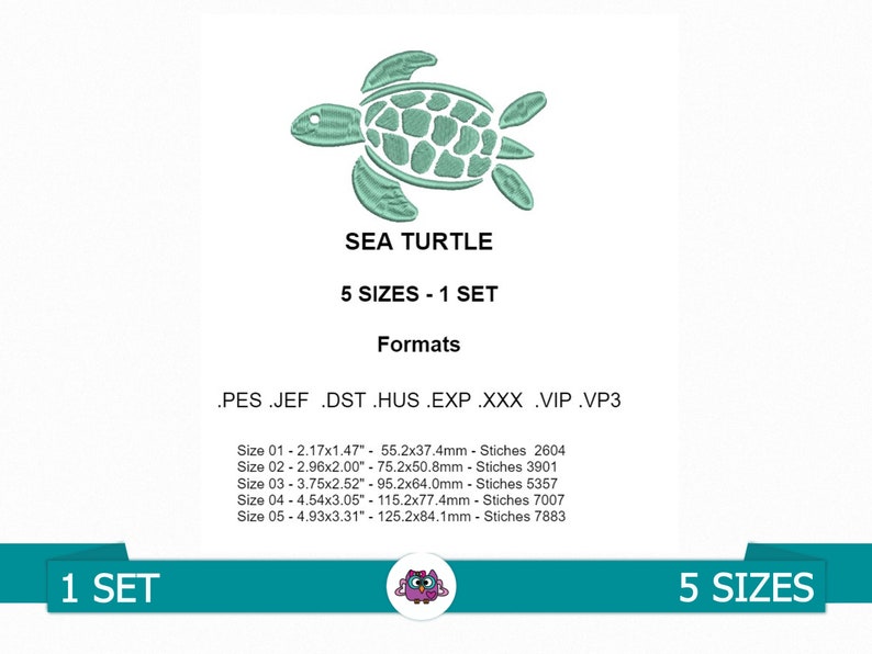 Sea Turtle - Digital Embroidery File - Sea Turtle Design - Sea ...