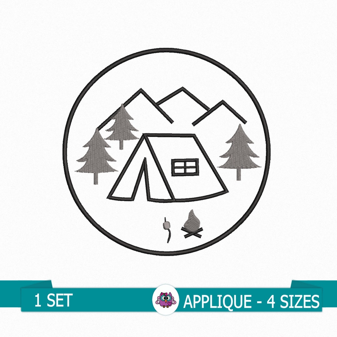 Camp Fire Embroidery Design - Digital Embroidery File - Summer ...