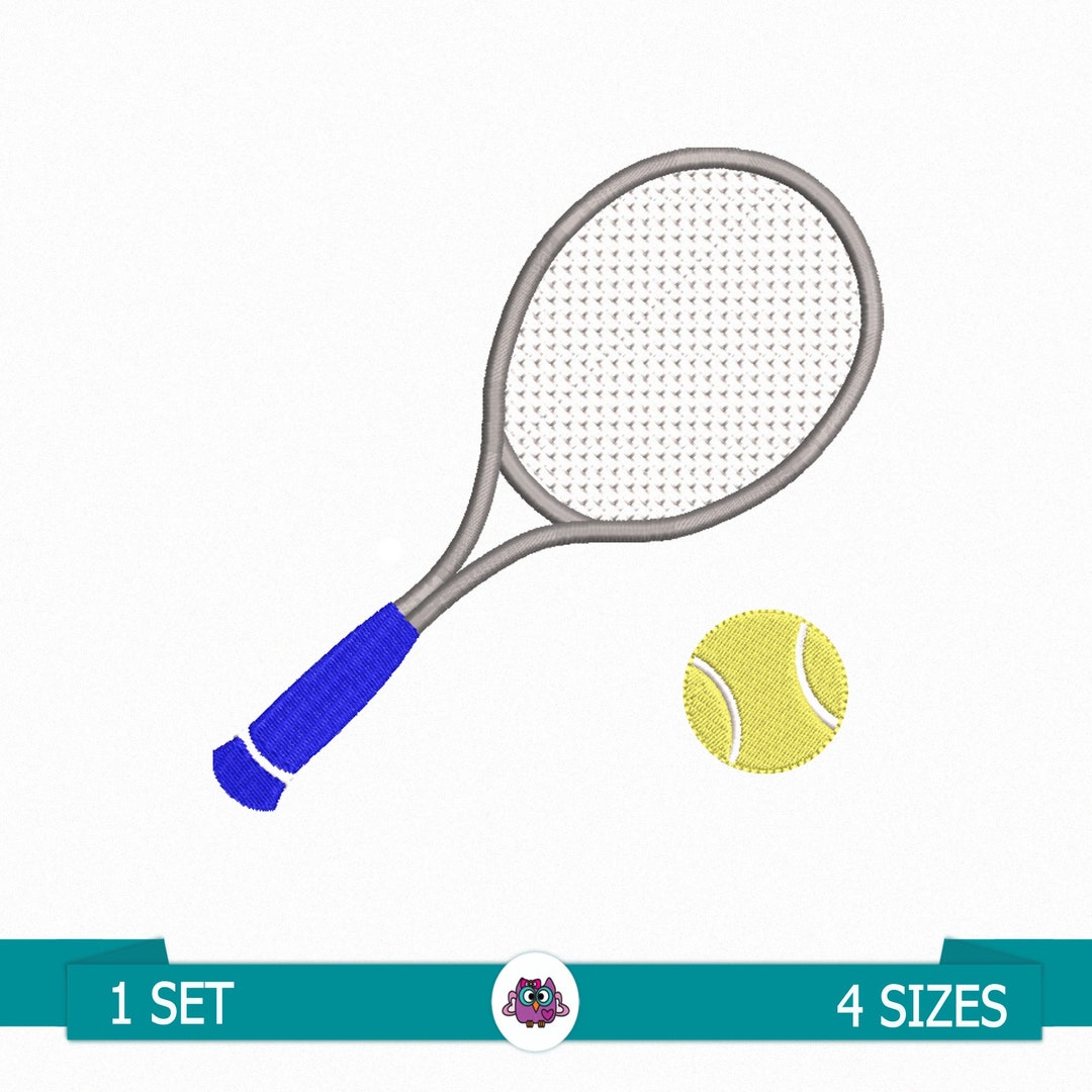 Tennis Racquet Embroidery Design - Embroidery File Design - Tennis ...
