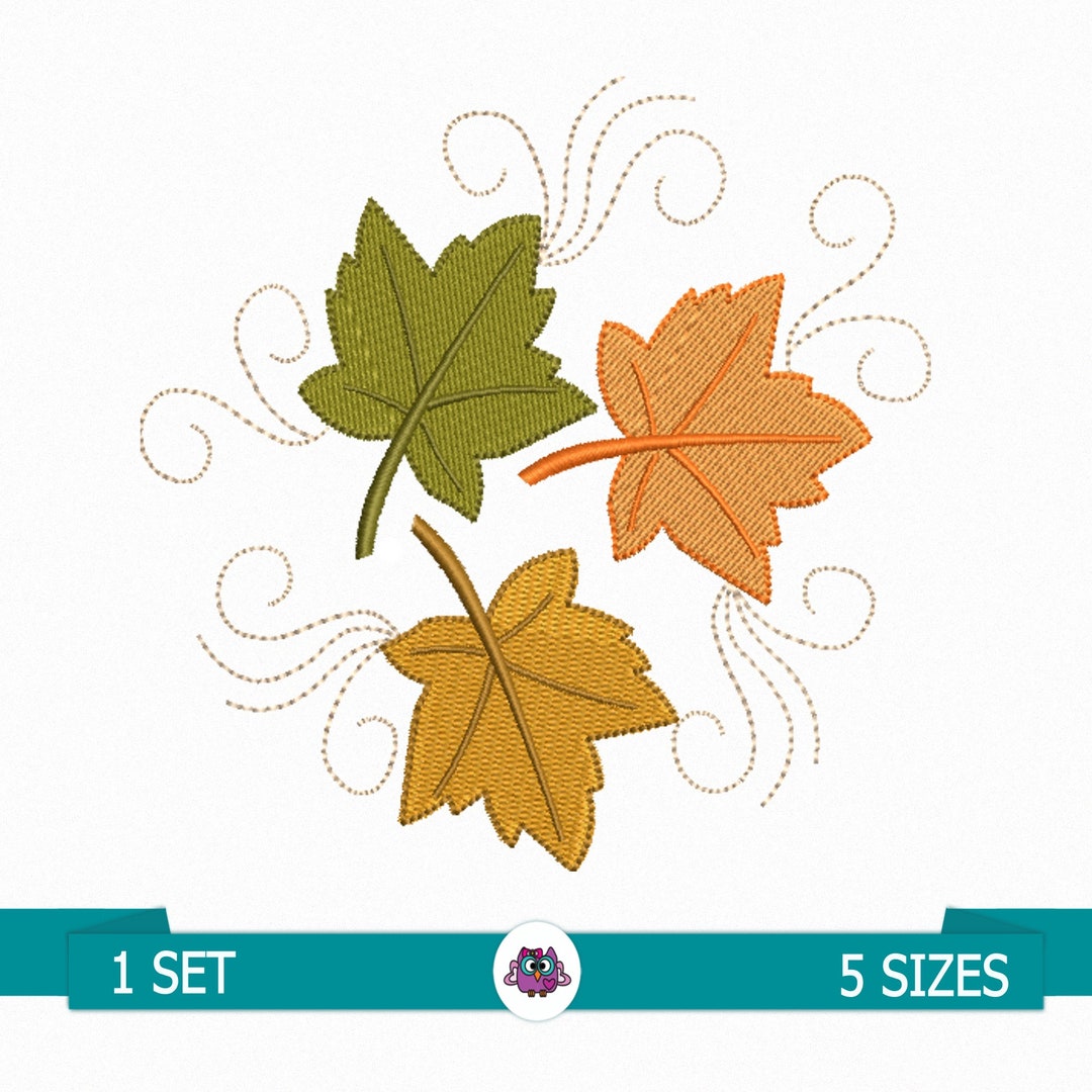 Autumn Leaves Embroidery - Digital Embroidery File - Autumn Decoration ...