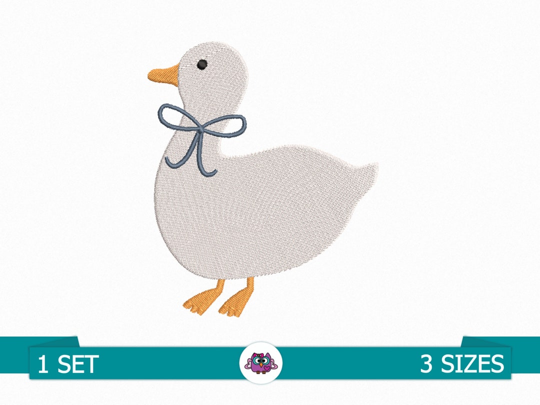Wite Duck - Digital Embroidery Design for Embroidery Machine (instant ...