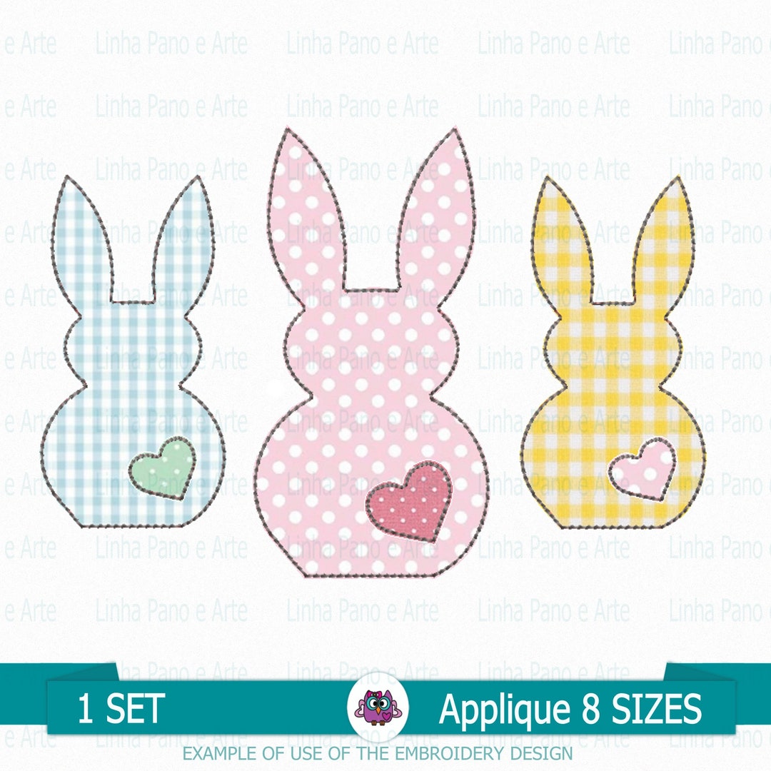 Bunny Applique Design Embroidery Machine Design Bunny Embroidery Easter ...