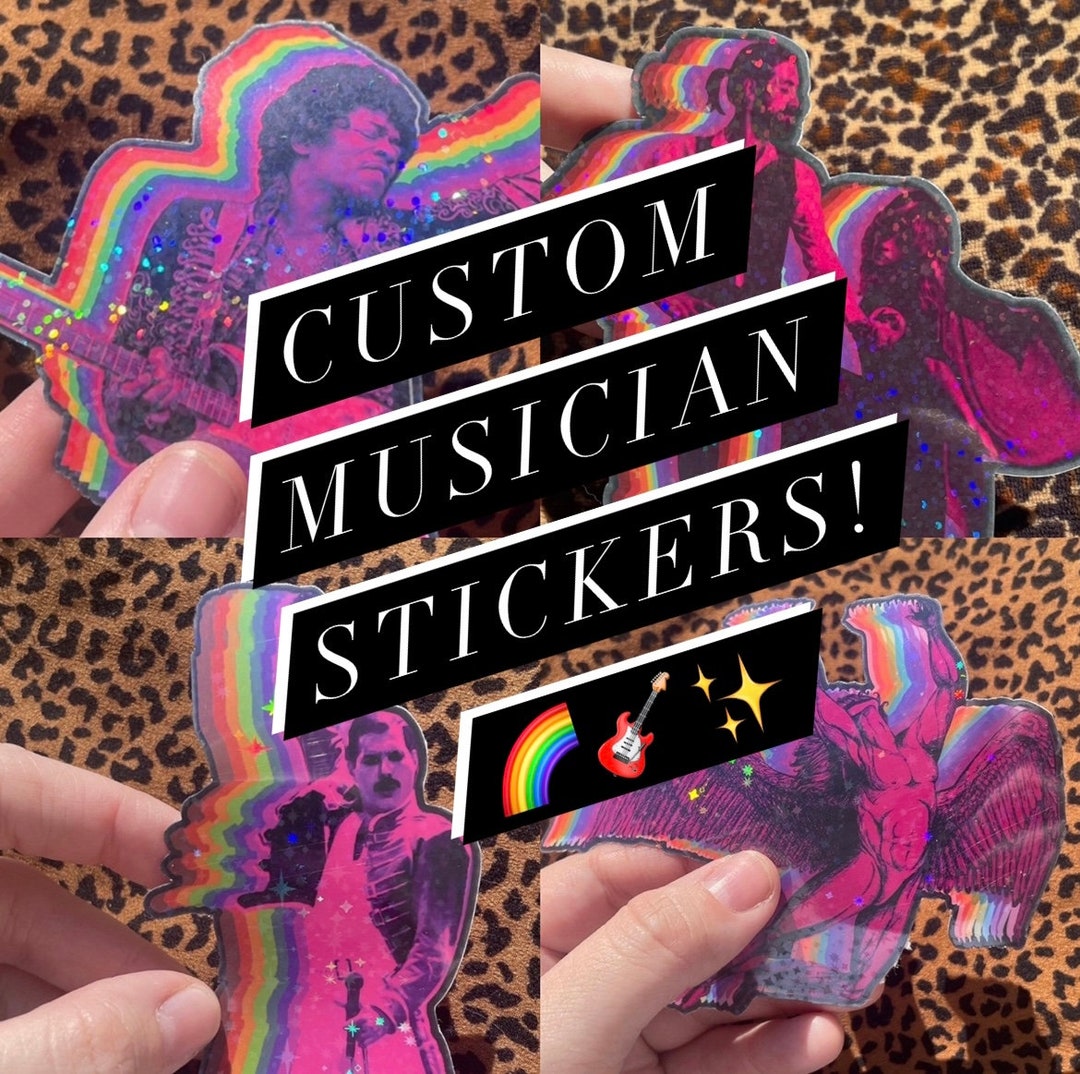 CUSTOM MUSICIAN STICKER Punk Sticker Band Patches Music Sticker Rock ...