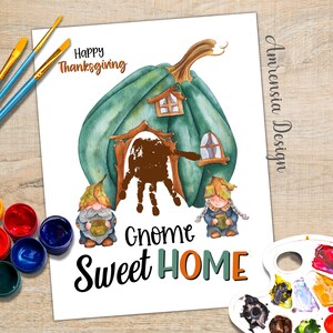 Gnome Thanksgiving Handprint Craft, Autumn Fall Activity, Home Sweet ...
