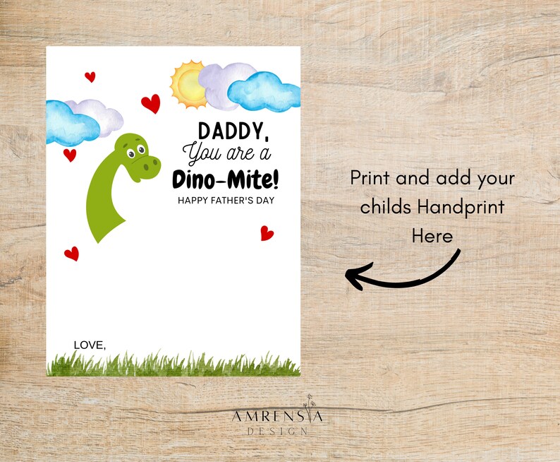 Father's Day Gift Dinosaur Handprint Craft Handprint Art - Etsy