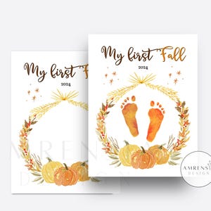 FALL Craft Printable Footprint Art, My First Fall, Easy Craft for Baby ...