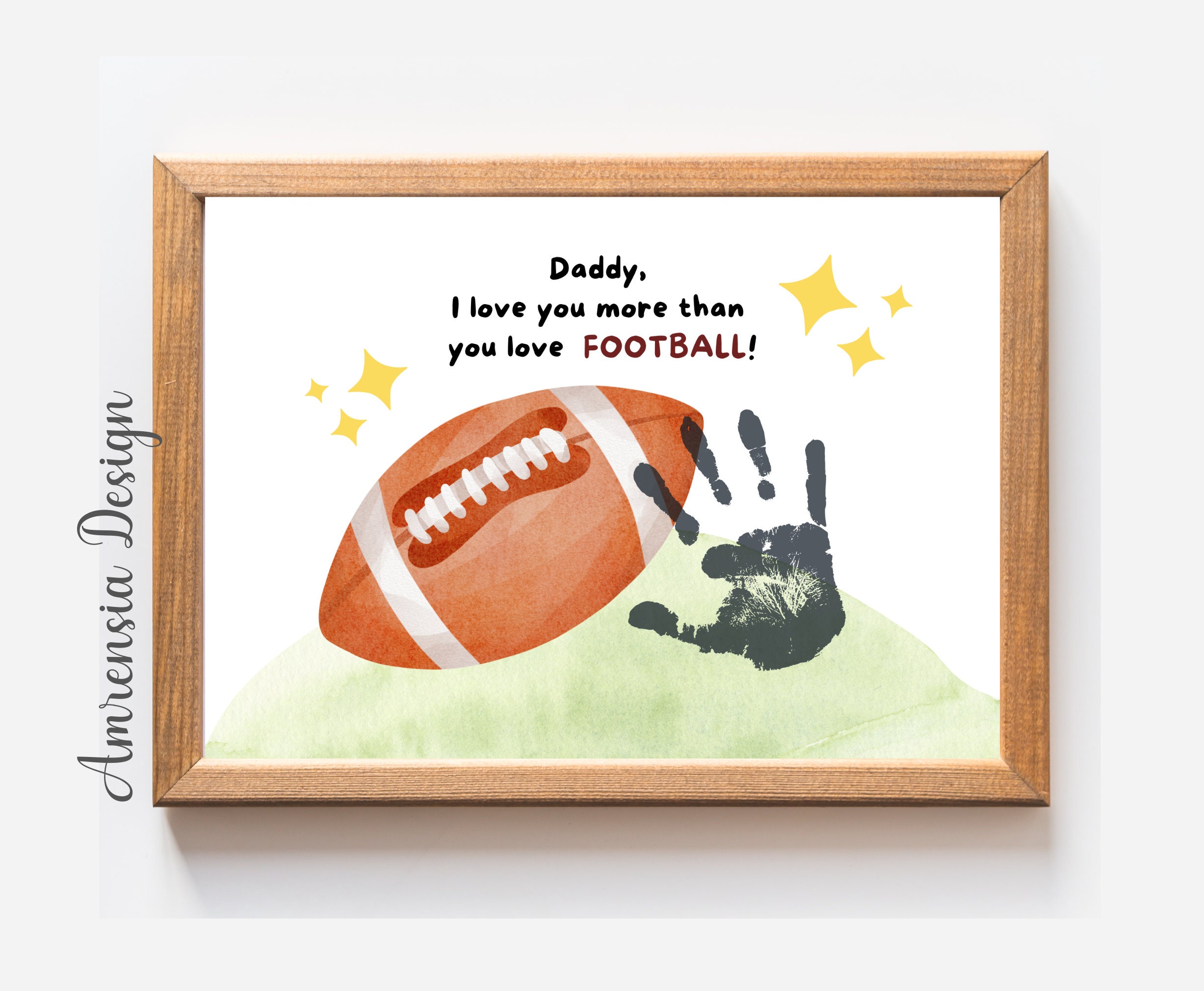 Fathers Day Handprint Keepsake for Fathers Day Football - Etsy