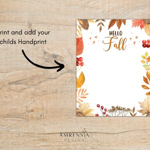 Hello FALL Craft Printable Hand Print Art, Easy Craft for Baby Toddler ...