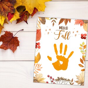 Hello FALL Craft Printable Hand Print Art, Easy Craft for Baby Toddler ...