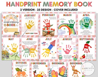 Handprint Memory Book Printable for Prek, Preschool Kindergarten 1st ...