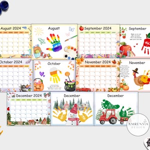 My Handprint Calendar 2024, Memory Book Printable for Prek, Preschool ...