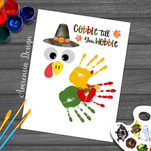Turkey Handprint Craft, Autumn Fall Activity, Thanksgiving Printable ...