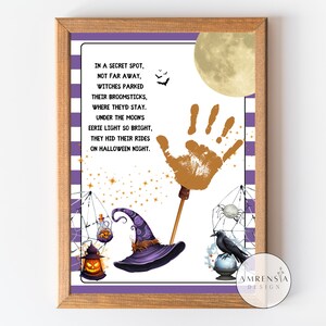 Witches Broom Halloween Poem, Halloween Handprint Art, Happy Halloween ...