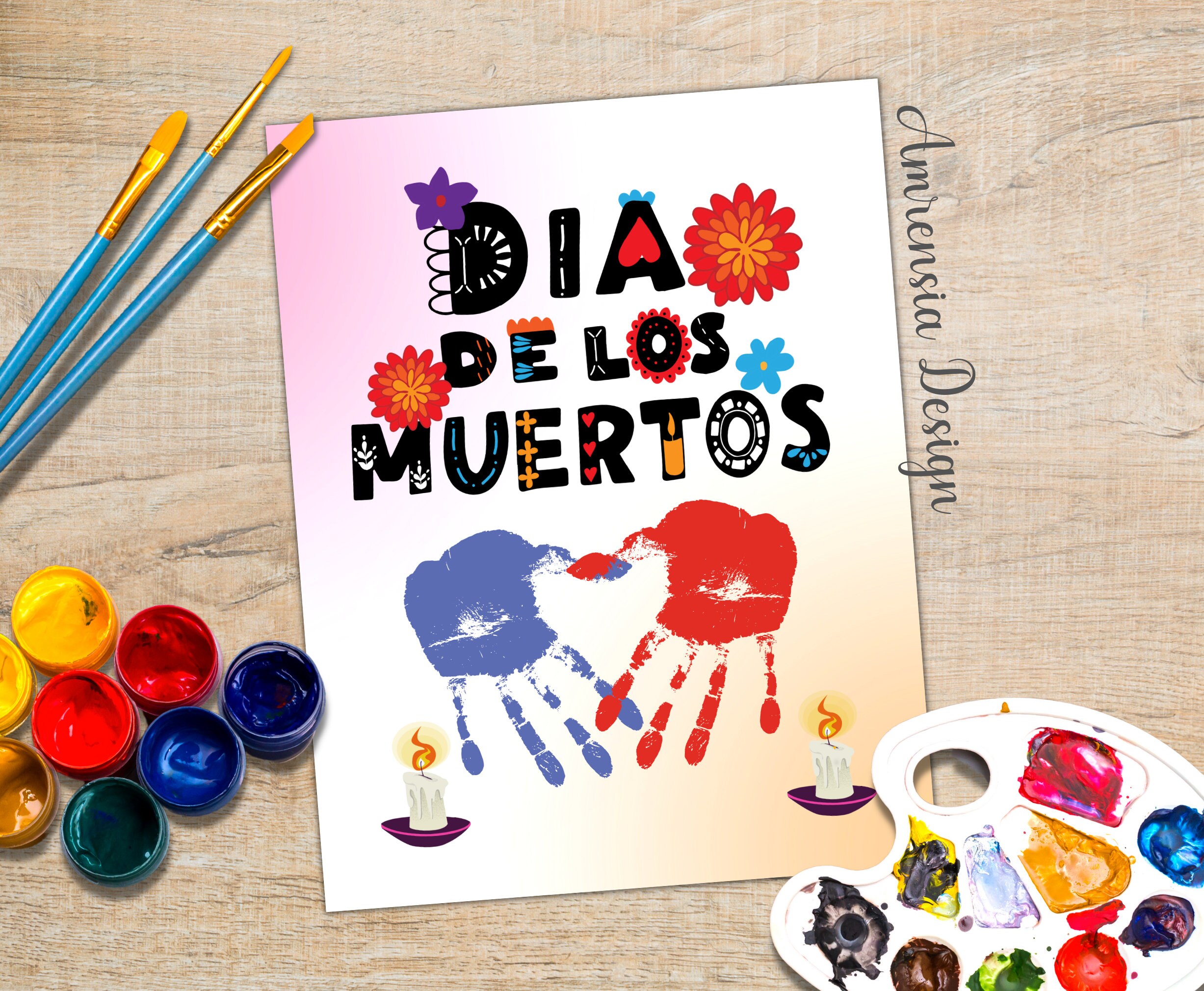Day of the Dead Handprint Art,dia De Los Muertos Keepsake Craft ...