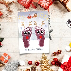 Christmas Handprint Art Bundle, Holiday Handprint Keepsake for Babies ...