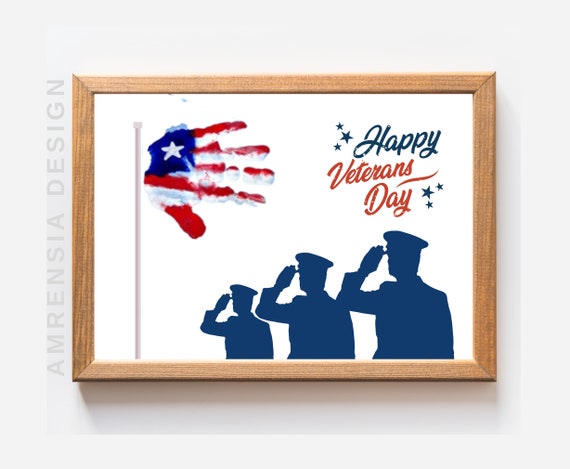 Handprint Craft for Veterans Day USA Flag Happy Veterans - Etsy