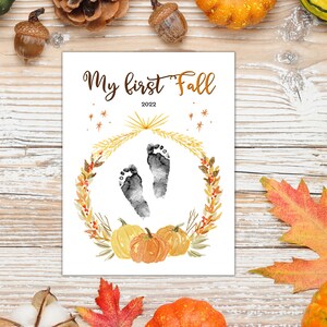 FALL Craft Printable Footprint Art, My First Fall, Easy Craft for Baby ...