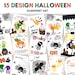 15 Design BUNDLE Handprint Footprint Art,happy Halloween Keepsake Craft ...