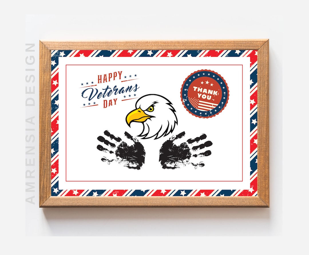 Eagle Handprint Craft for Veterans Day, Thank You for Your Service ...