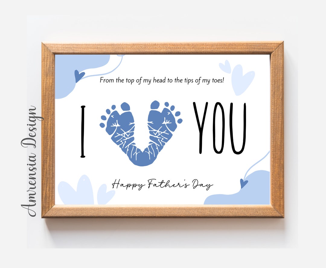 Footprint Art for Fathers Day Baby Footprint Keepsake for Dad, DIY ...