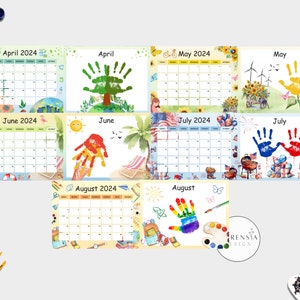 School Year Handprint Calendar 2024/2025, Memory Book Printable for ...