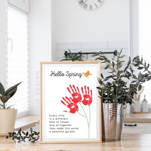 Spring Handprint Craft Idea / Printable Footprint Poem/ Kids Toddler ...