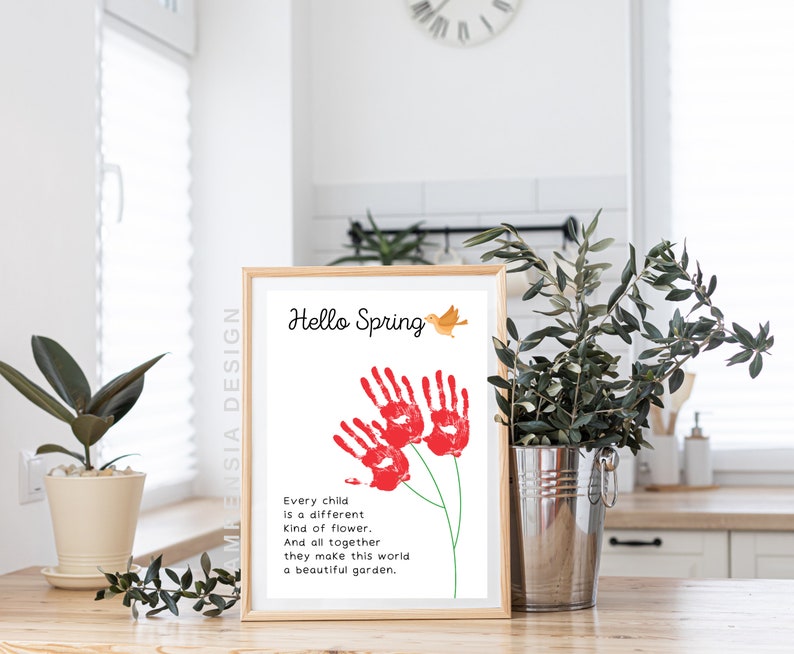 Spring Handprint Craft Idea / Printable Footprint Poem/ Kids Toddler ...
