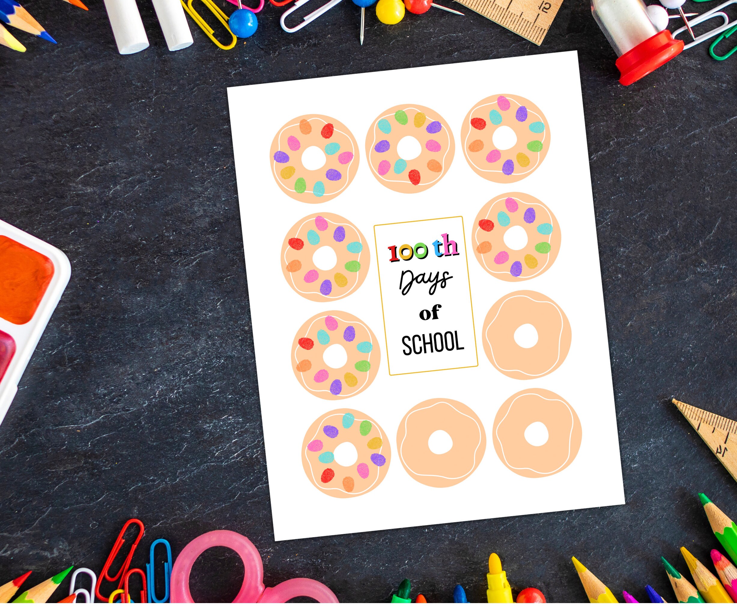 100th Days of School, Fingerprints Art, Easy Craft for Student ...