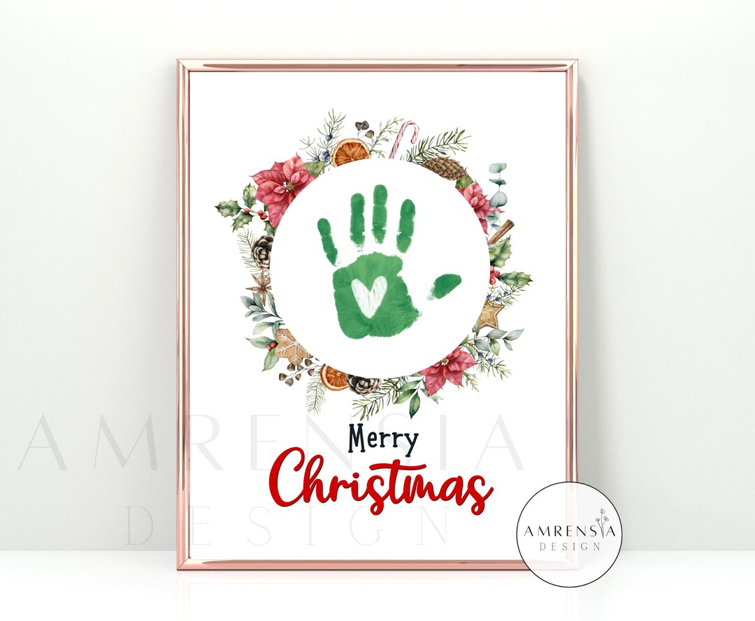 Handprint Art, Merry Christmas Printable Template for Prek, Preschool ...