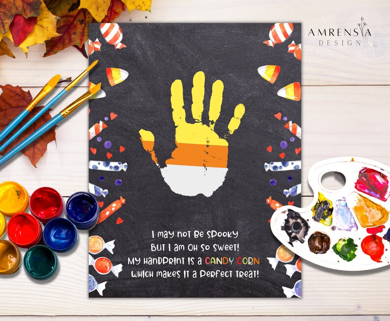 Handprint Art Candy Corn Poem Craft Happy Halloween Keepsake - Etsy