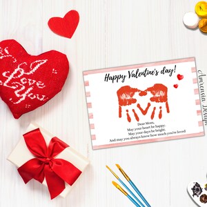 Happy Valentines Day Handprint Art, Kid Poem for Mom Printable Template ...