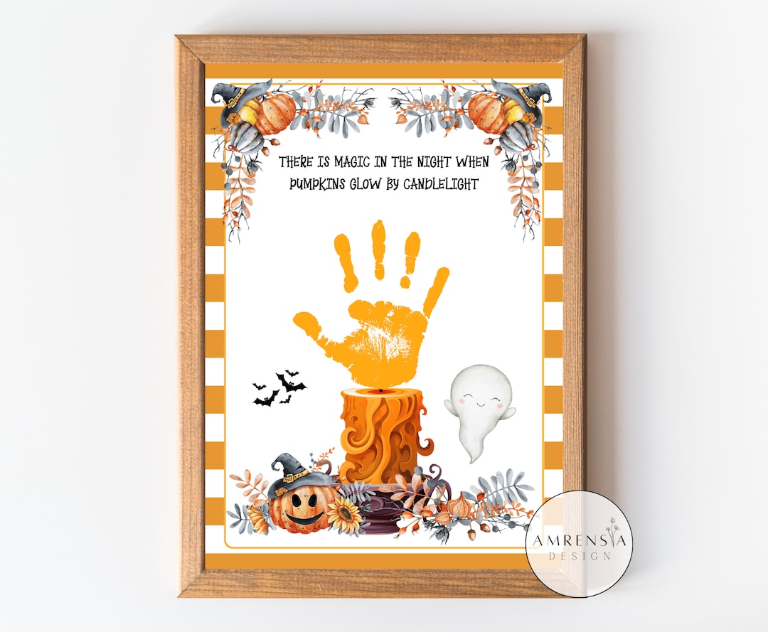 Halloween Handprint Art, Happy Halloween Keepsake Craft Handprint Kit ...