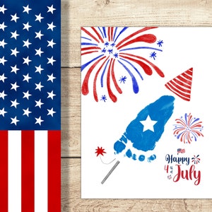 Little Firecracker Easy Footprint Craft for Happy 4th of July - Etsy