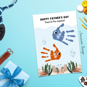Happy Fathers Day Handprint Keepsake for Dad, DIY Personalized Keepsake ...
