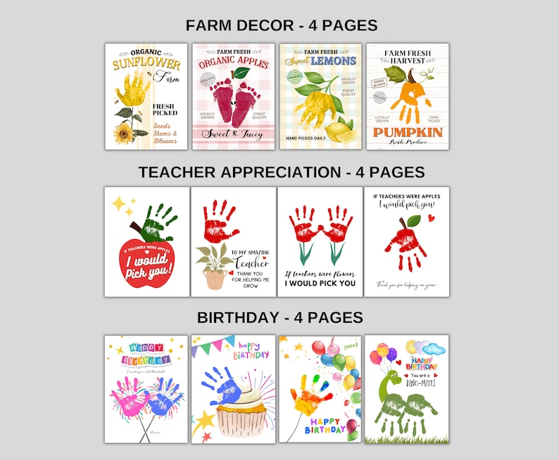 90 Design YEARLY BUNDLE for All Seasons and Holidays Handprint ...