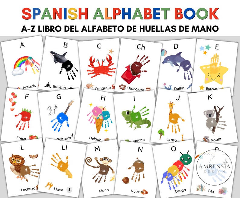 Libro Del Alfabeto De Huellas De Manos 36 Diseño, Alphabet Handptrint ...