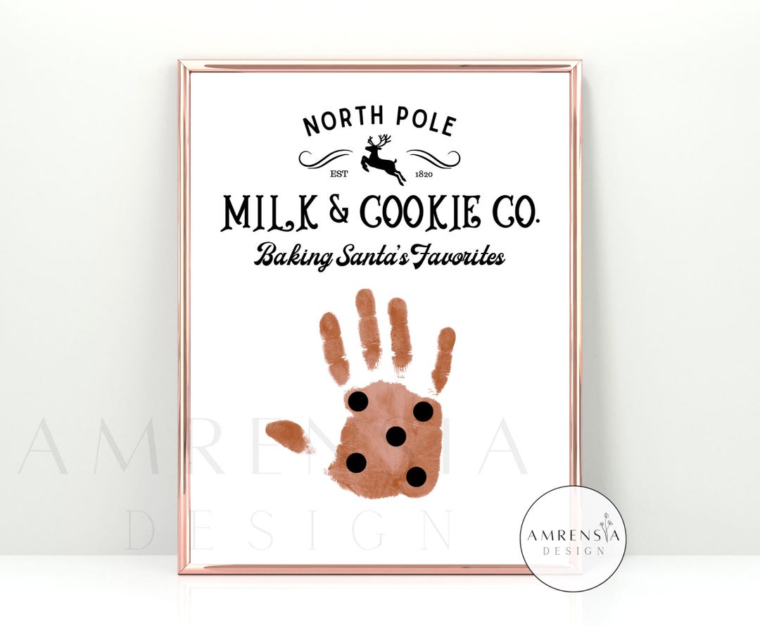 North Pole Milk and Cookie Co Sign, Santa's Cookie, Christmas Card ...