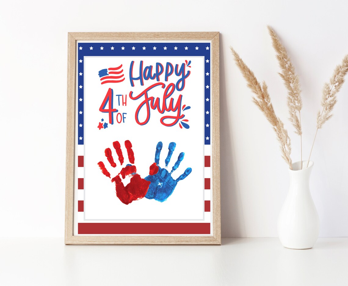 Happy 4th of July Easy Handprint Craft Handprint Art for | Etsy