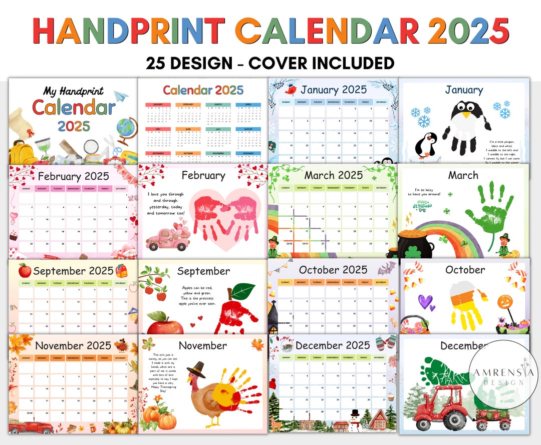 My Handprint Calendar 2026, Memory Book Printable for Prek, Preschool ...