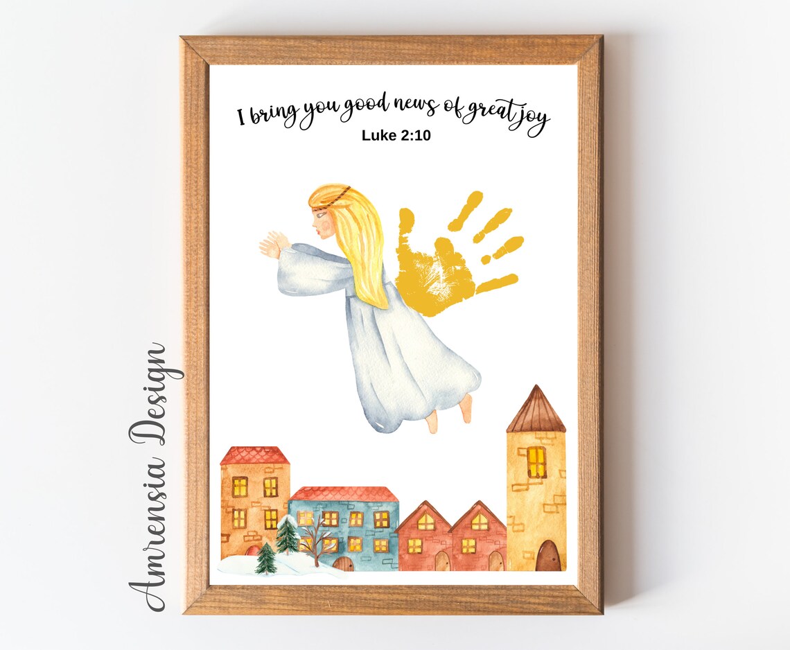 Angel Handprint Art Christmas Handprint Art Winter Craft - Etsy