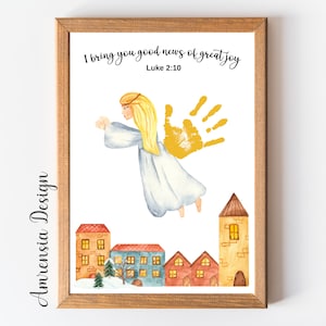 Angel Handprint Art, Christmas Handprint Art Winter Craft, Home ...