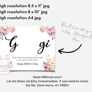 Gigi Handprint Art, Happy Mother's Day Poem, Flower Craft, Baby Toddler ...